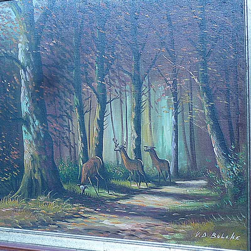 Groot schilderij gesigneerd rechtsonder V.D. bulcke